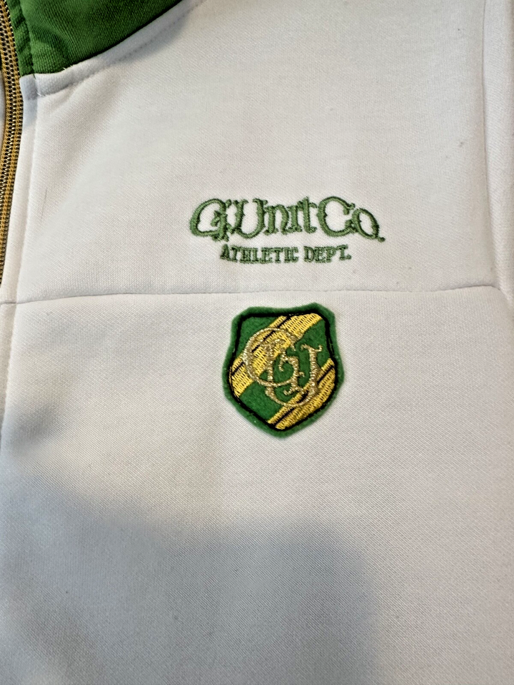 G-Unit G.Unit Varsity No 50 Cent zip track jacket white green athletic ...
