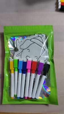 Handmade Christmas Wipe Off Coloring Images W/ 4 Images & 8 Dry Erase ...