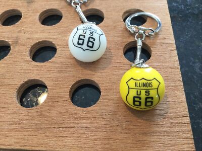 VINTAGE | "Illinois US 66" Key Chain |Yellow & White | 1993 | LOT OF 2 ...