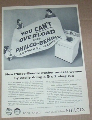 1957 print ad - Philco-Bendix Washer little girls Mom family laundry ...