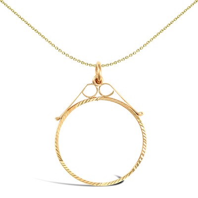 9ct Gold Jewelco London Diamond Cut Scroll Top Half Sovereign Coin ...