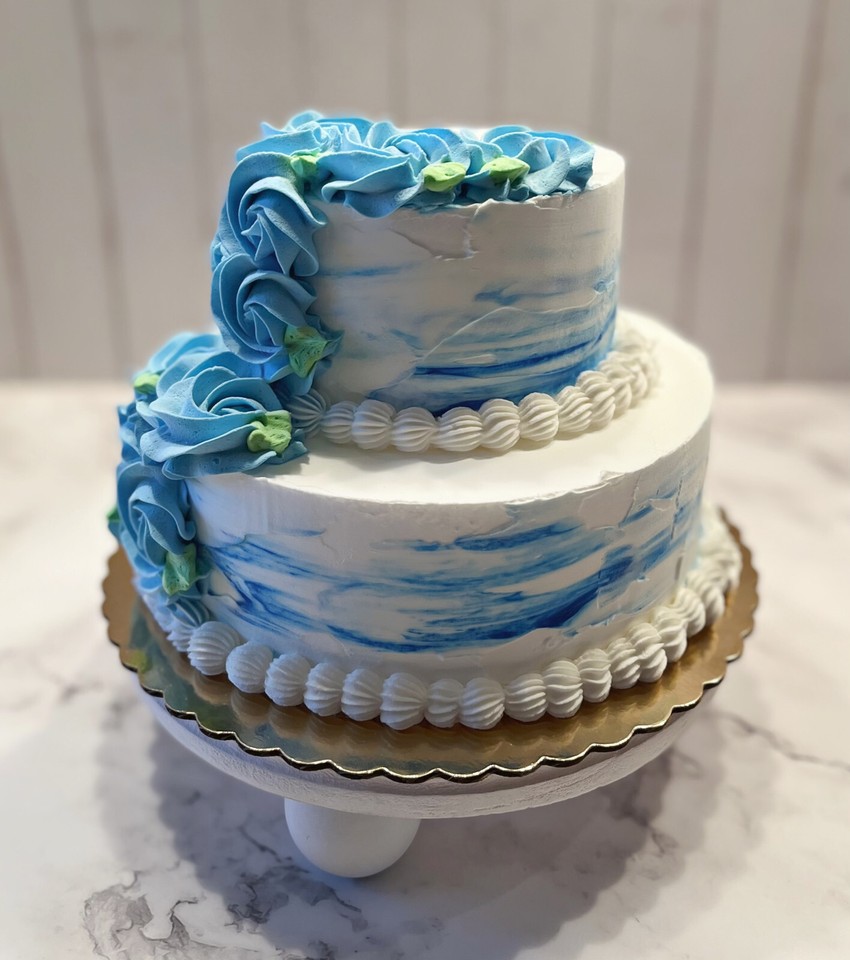 DEZICAKES Fake Wedding Cake Artificial Food Fake Blue Tier Cake | eBay