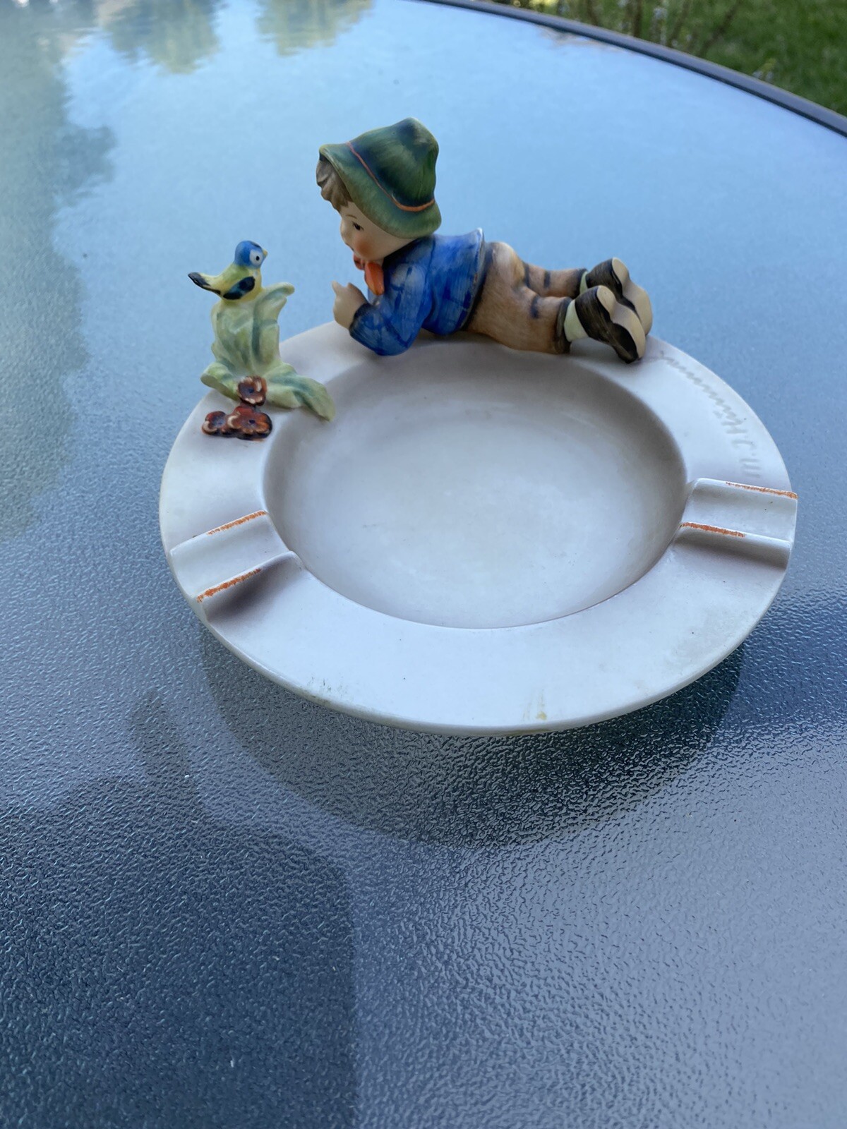 Hummel Vintage Figurine Boy With Bluebird Ashtray #166 | eBay