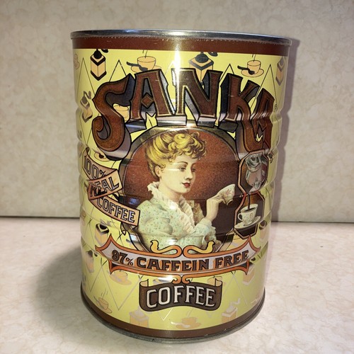 VTG Sanka | 97% Caffeine Free Empty Coffee Can | No Lid | Victorian ...