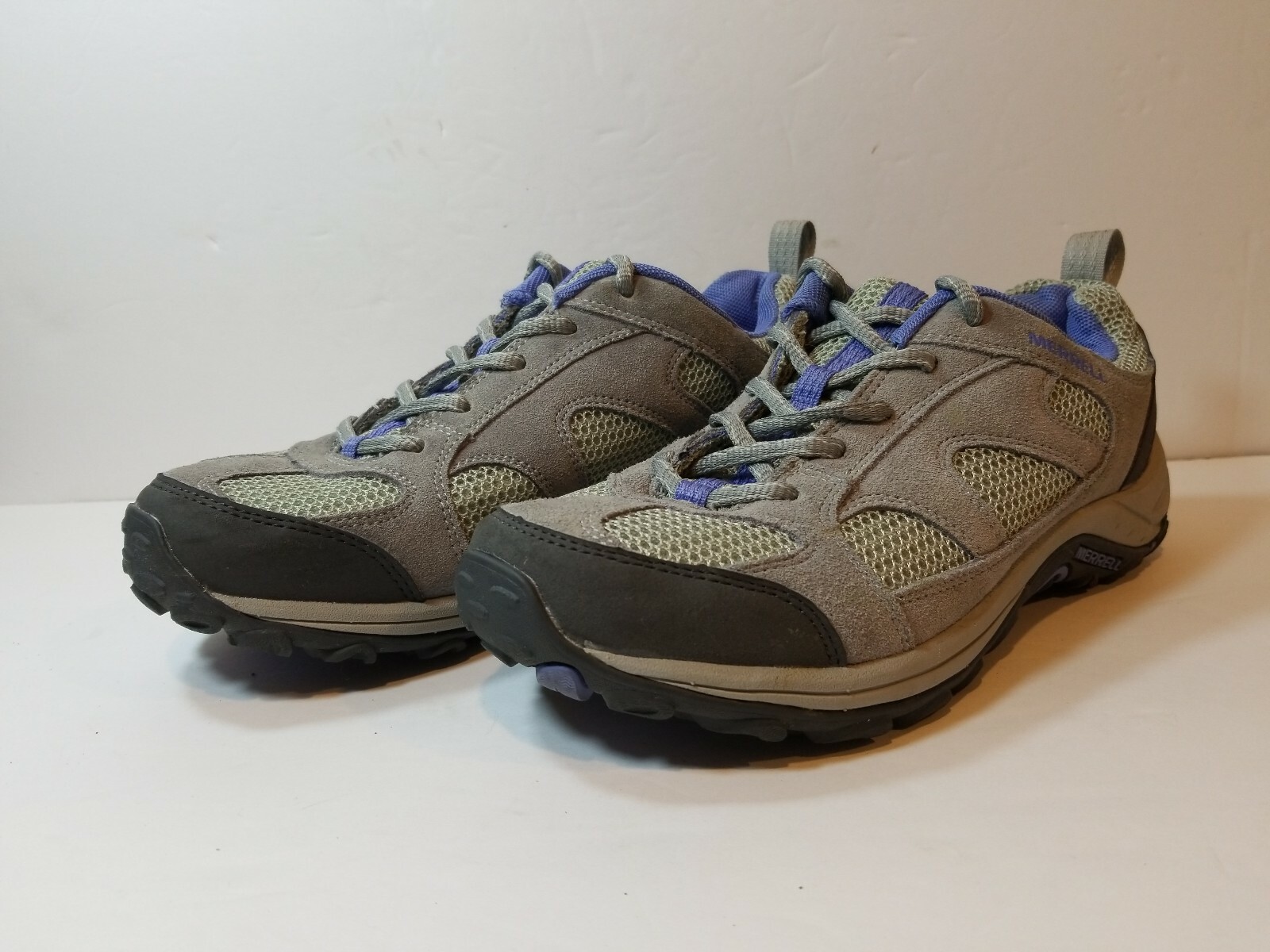 Merrell Vented Wild Dove Periwinkle Suede Air Hiking Shoes Women's ...