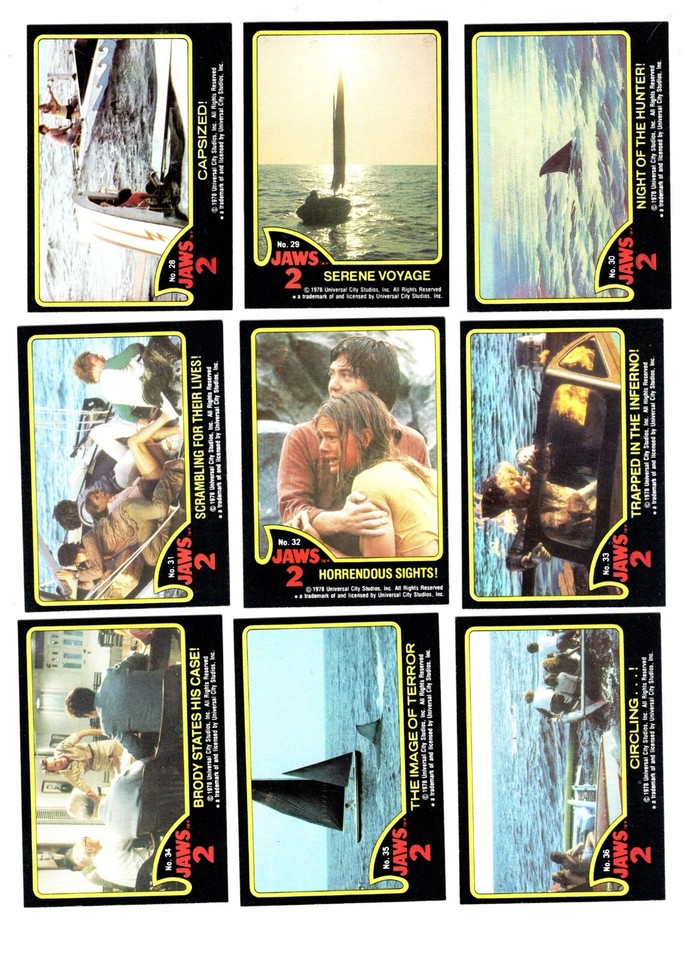 1978 TOPPS JAWS 2 THE MOVIE TRADING CARD SET 59-CARDS NM/MINT ALL CARDS ...