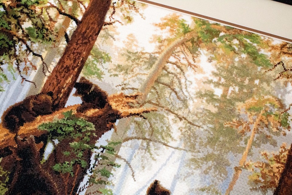 DIY Needlepoint Counted Cross Stitch "Morning in a Pine Forest ...