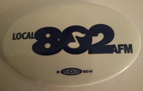 Local 802 AFM (Associated Musicians) Logo Oval Shaped White Button Pin ...