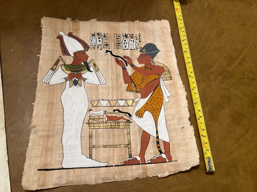 Rare Authentic Hand Painted Ancient Egyptian Papyrus-The Wall of the ...