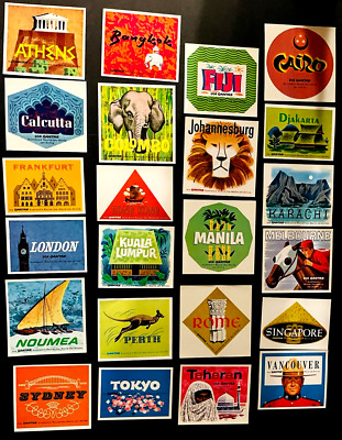 QANTAS AIRLINE ~AUSTRALIA~ Collection of 23 Diff. Luggage Labels ...