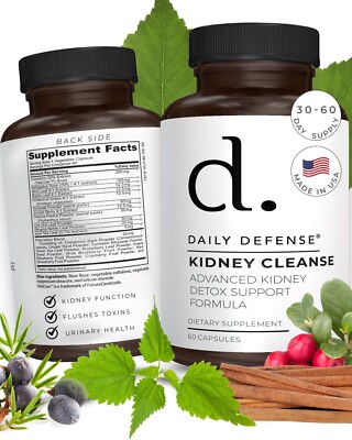 Daily Defense Kidney Cleanse Supplement Advanced Kidney Detox Pills USA ...