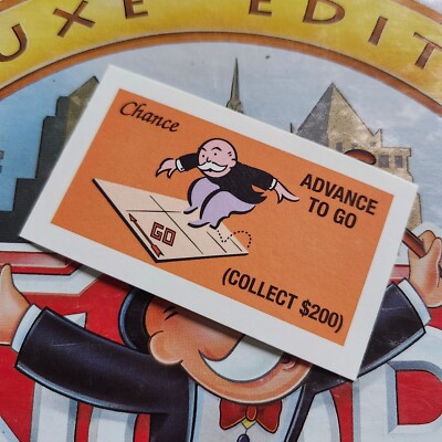 Monopoly Deluxe Edition 1996 Replacement Advance To Go Chance Card | eBay