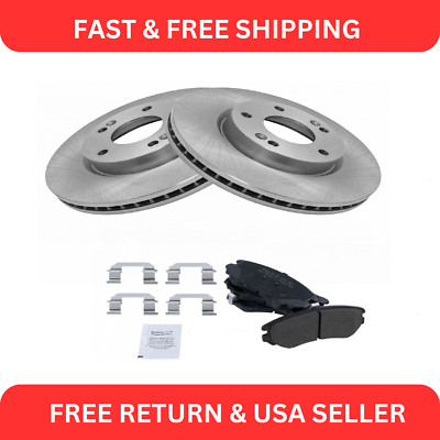 Front Semi Metallic Brake Pad & Rotor Kit Fits Sephia Sportage Tucson ...