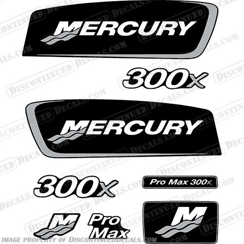 Fits Mercury 300x ProMax Decals - Silver | eBay