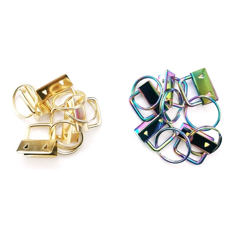 42Pcs for Key Fob Hardware with Split Rings Lanyard Wristlet Tail Clip ...