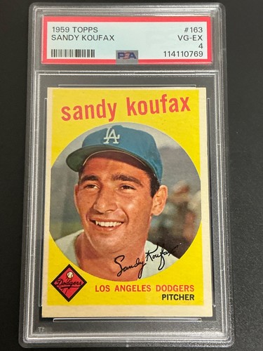 1959 Topps #163 Sandy Koufax Los Angeles Dodgers PSA 4 VG-EX 769 | eBay