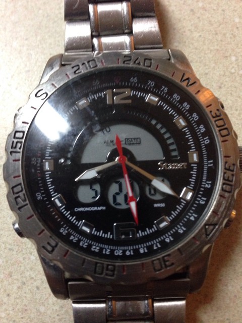 Mens Stauer WR50 Chronograph Hybrid Digital Analog 47mm Multi-function ...