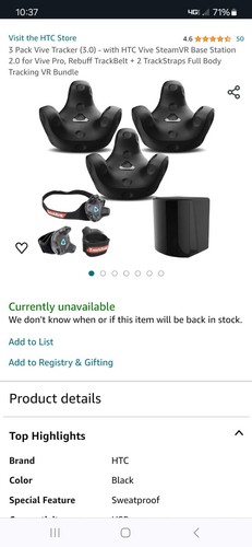 full body tracking. Three vive 3.0 trackers with one 2.0 base station ...