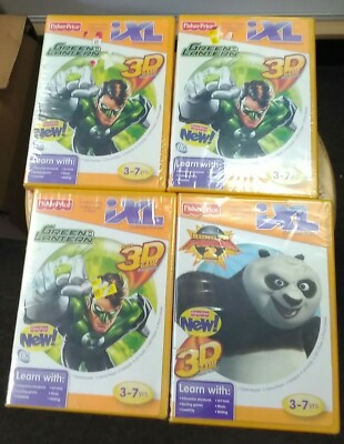Lot of 4 Fisher-Price Game iXL Learning System Panda Green Lantern x 3 ...