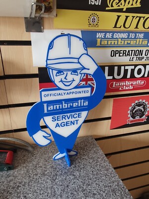 Lambretta Sign Lambretta Service Man 400mm High Ideal For Garage or Man ...