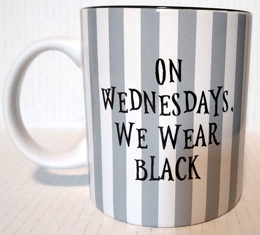 Wednesday Addams Mug On Wednesdays, We Wear Black - TV Movie Halloween ...