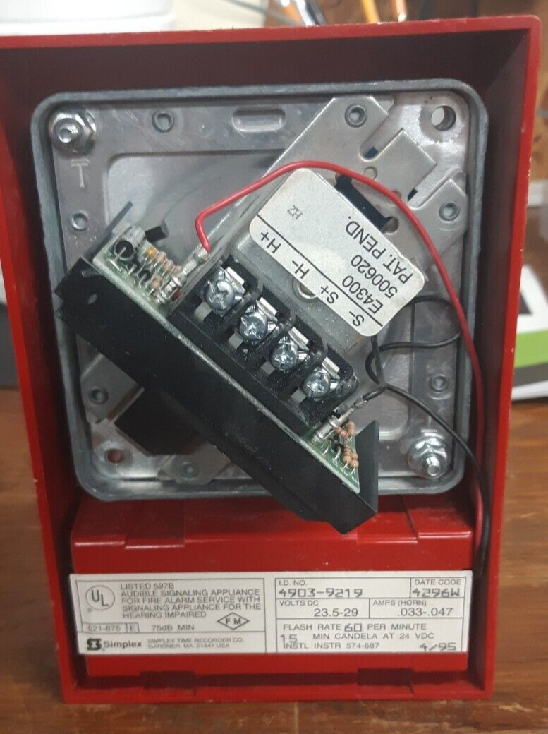 Simplex 4903-9219 Horn Strobe Fire Alarm - Red for sale online | eBay