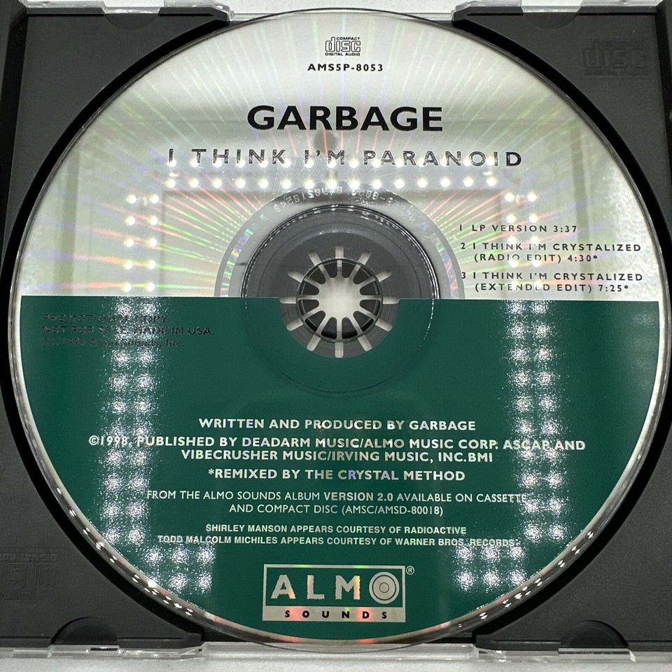 Garbage I Think I'm Paranoid Promo CD Rare 1998 | eBay