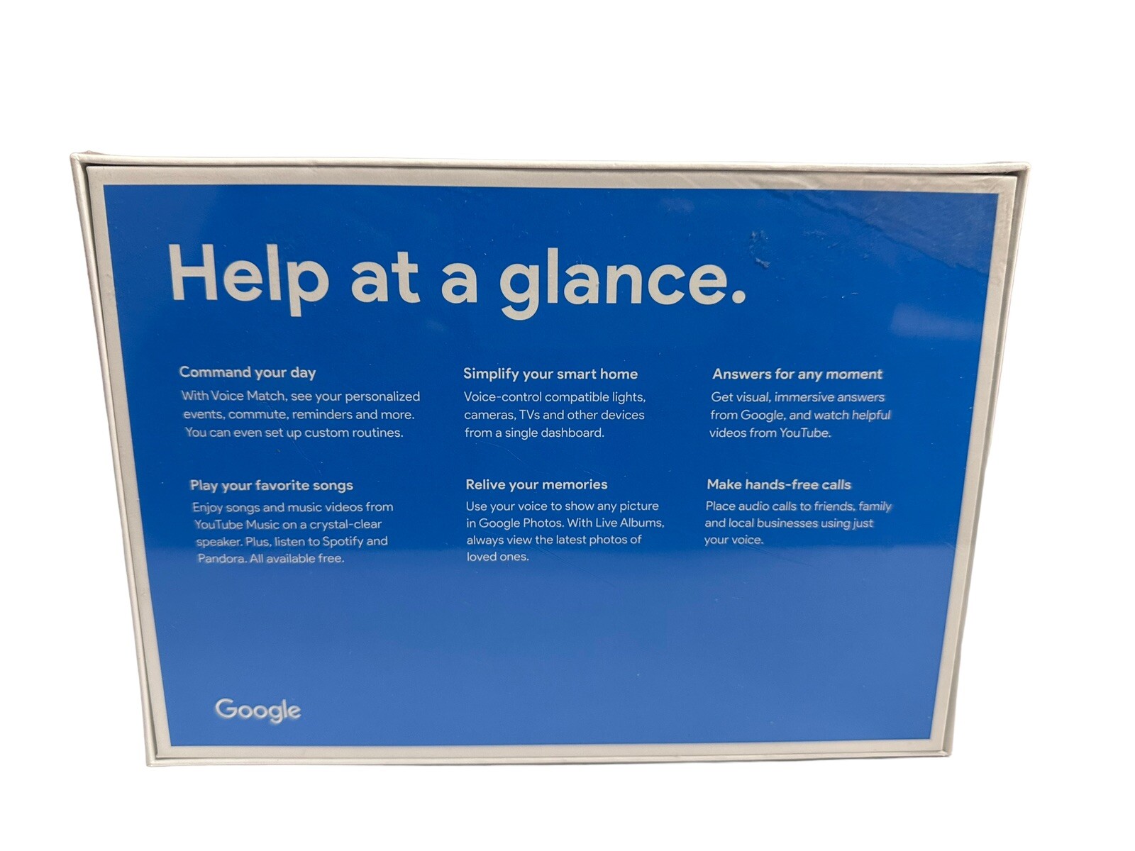 Google Home Hub Nest Hub Chalk GA00516-US 7" Touchscreen Speaker ...