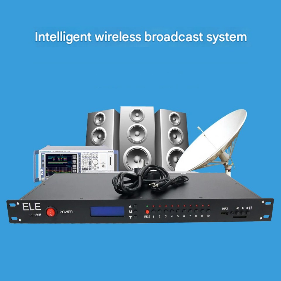 Wireless FM Transmitter Radio Broadcast Transmitter RDS FM Radio EL-30H ...