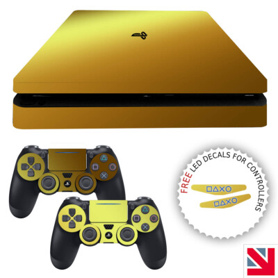 GOLD GLOSS Colour PS4 SLIM Skin Decal Vinyl Console Wrap | eBay UK