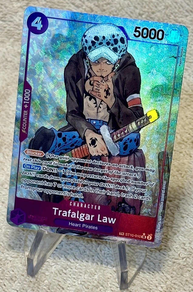 One Piece Card Game OP-07 Treasure Rare Trafalgar Law ST10-010 Alt Art ...