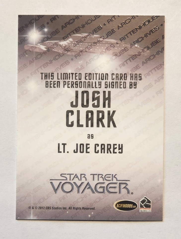 2012 Star Trek Voyager Josh Clark Auto Lt. Joe Carey | eBay