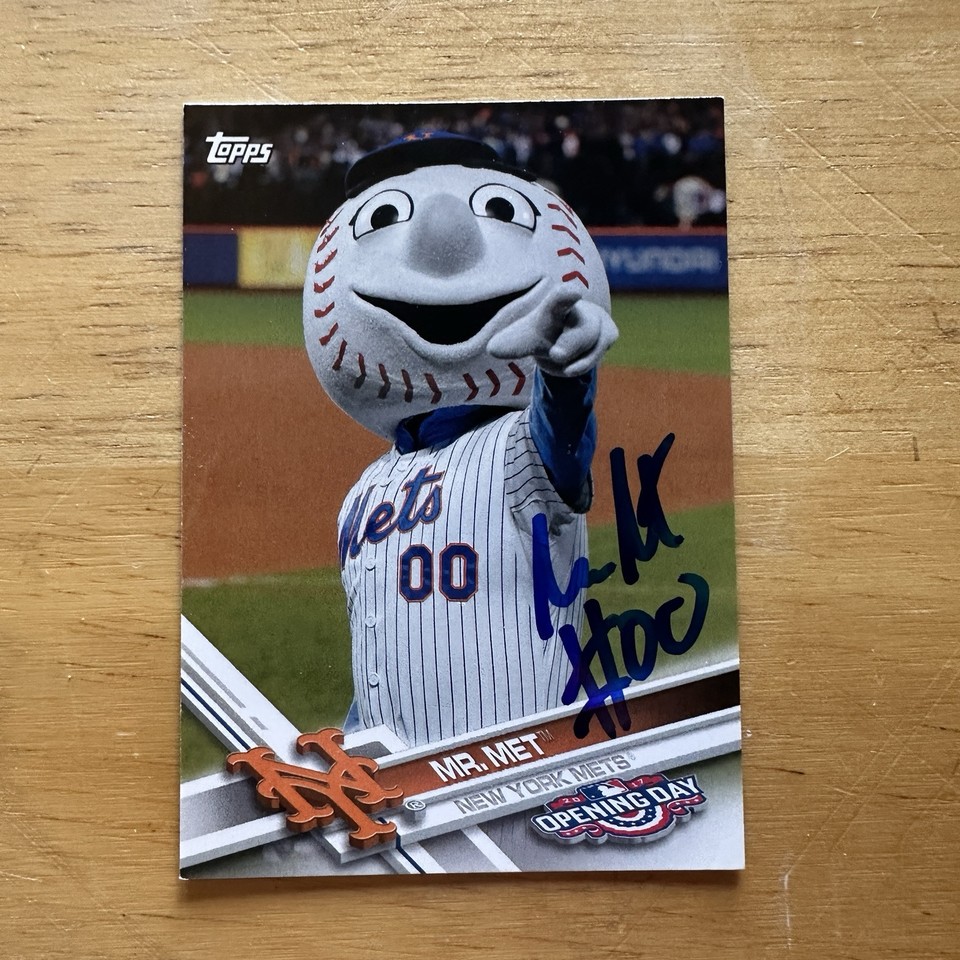 Mr. Met Team Mascot Autograph 2017 Topps Opening Day Card #M-5 New York ...