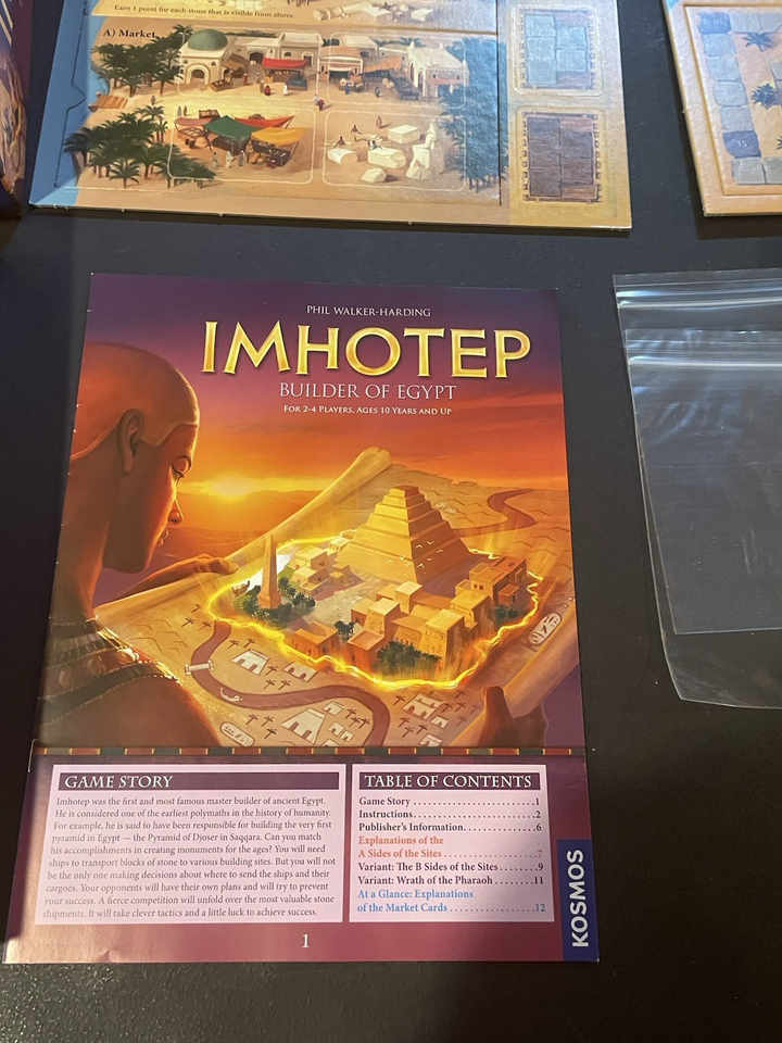 Imhotep Builder of Egypt Board Game Kosmos New Unpunched Sealed Cards Complete | eBay