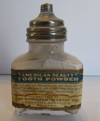 c.1920's American Tooth Powder Bottle Schaefer Martin Co. Bottle | eBay
