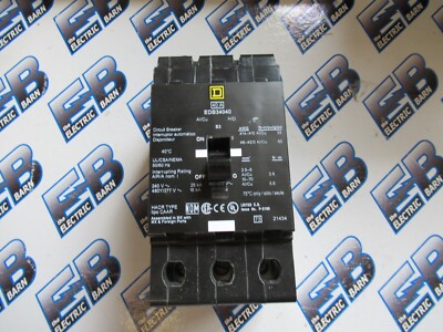 Square D EDB34040 Circuit Breaker 40 Amp 480 Volt 3 Pole Bolt On 18K ...