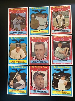 Vintage 1959 Topps High Number All Star Baseball Cards (lot Of 13 Diff ...
