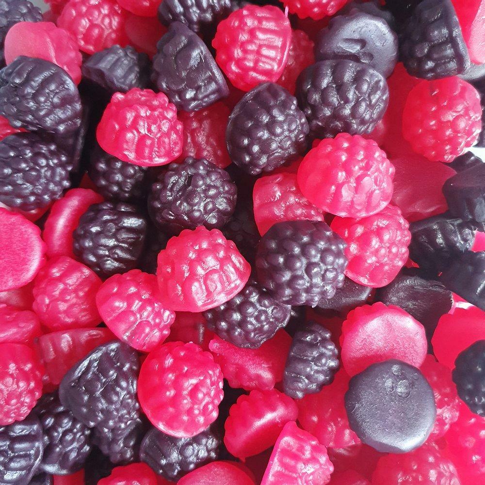 Gummy Raspberries And Blackberries