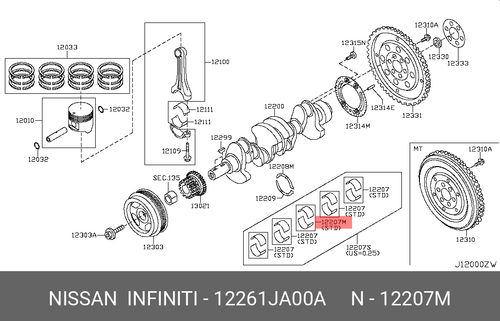Genuine OE Bearing Crankshaft 12261JA00A , 12261-JA00A | eBay.de