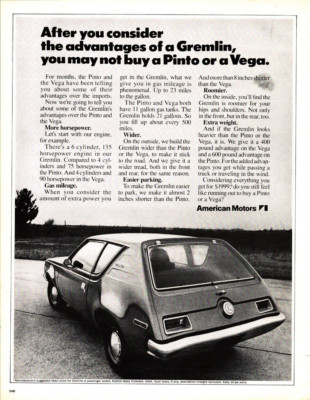 Vintage 1971 AMC Gremlin Print Ad American Motors Full Page ...