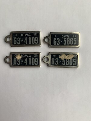 Vintage DAV Mini License Plate Key Tag Iowa 1956 And 1957 | eBay