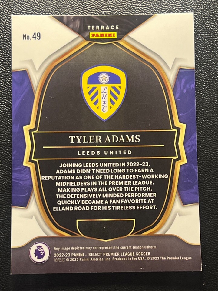 22-23 Select Premier League Soccer Base Terrace #49 Tyler Adams - Leeds ...
