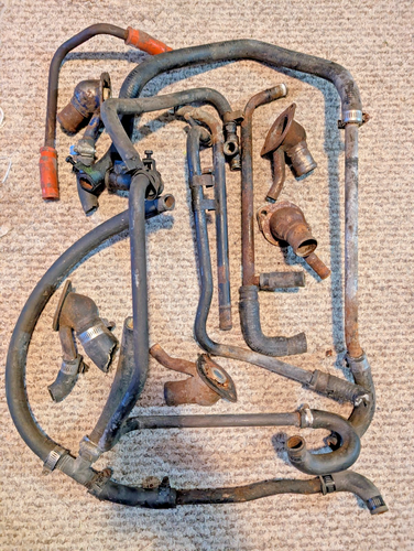 Lot 79-93 Ford 2.3 Turbo Water Neck Thermostat Housing Hardlines Hoses ...