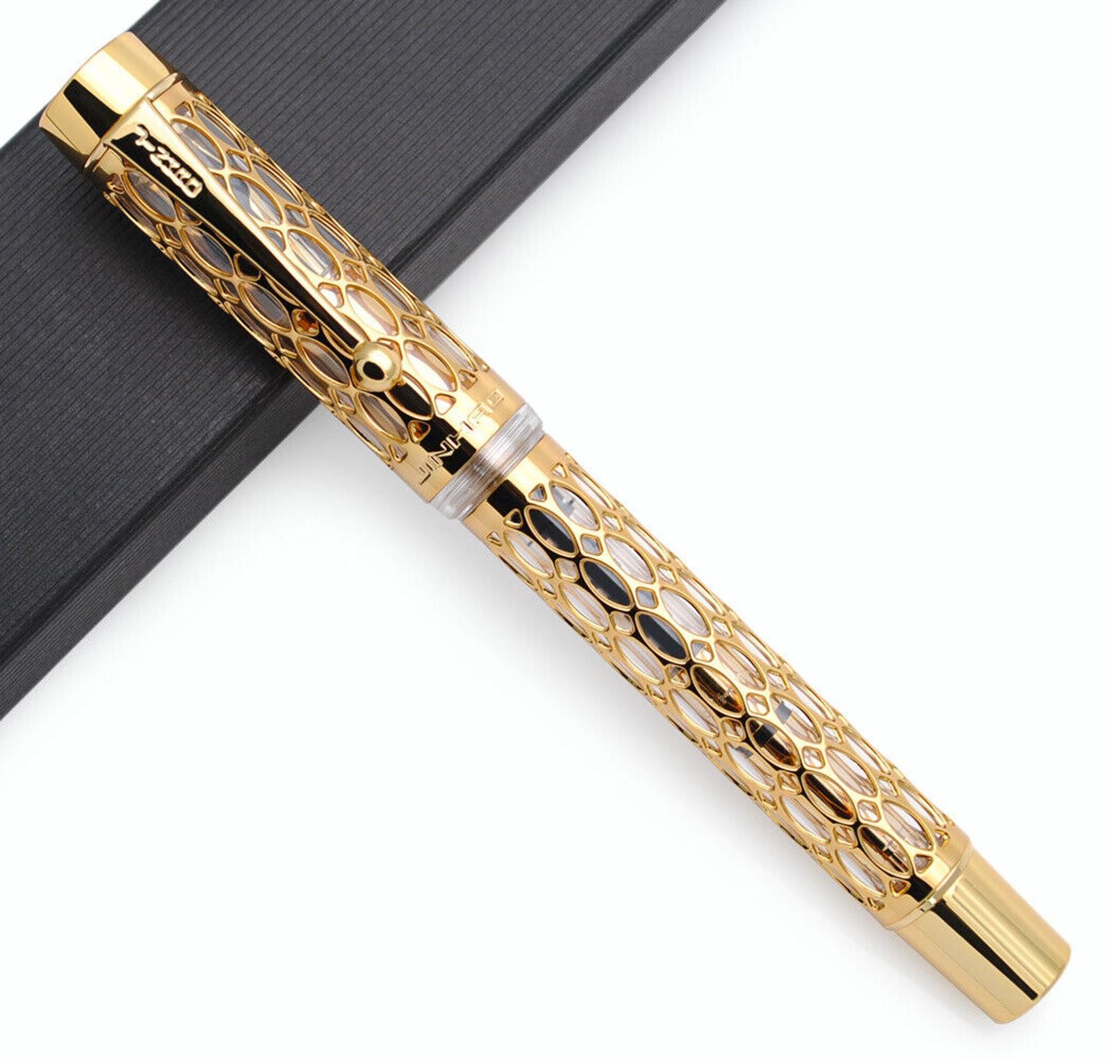 For Jinhao 100 Fountain Pen 0.5mm F Nib Resin Skeleton Hollow Writing Gift Pen k | eBay UK