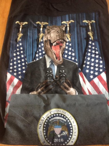 New T-Rex POTUS podium Seal Emblem T Shirt Short Sleeve Black Large M ...