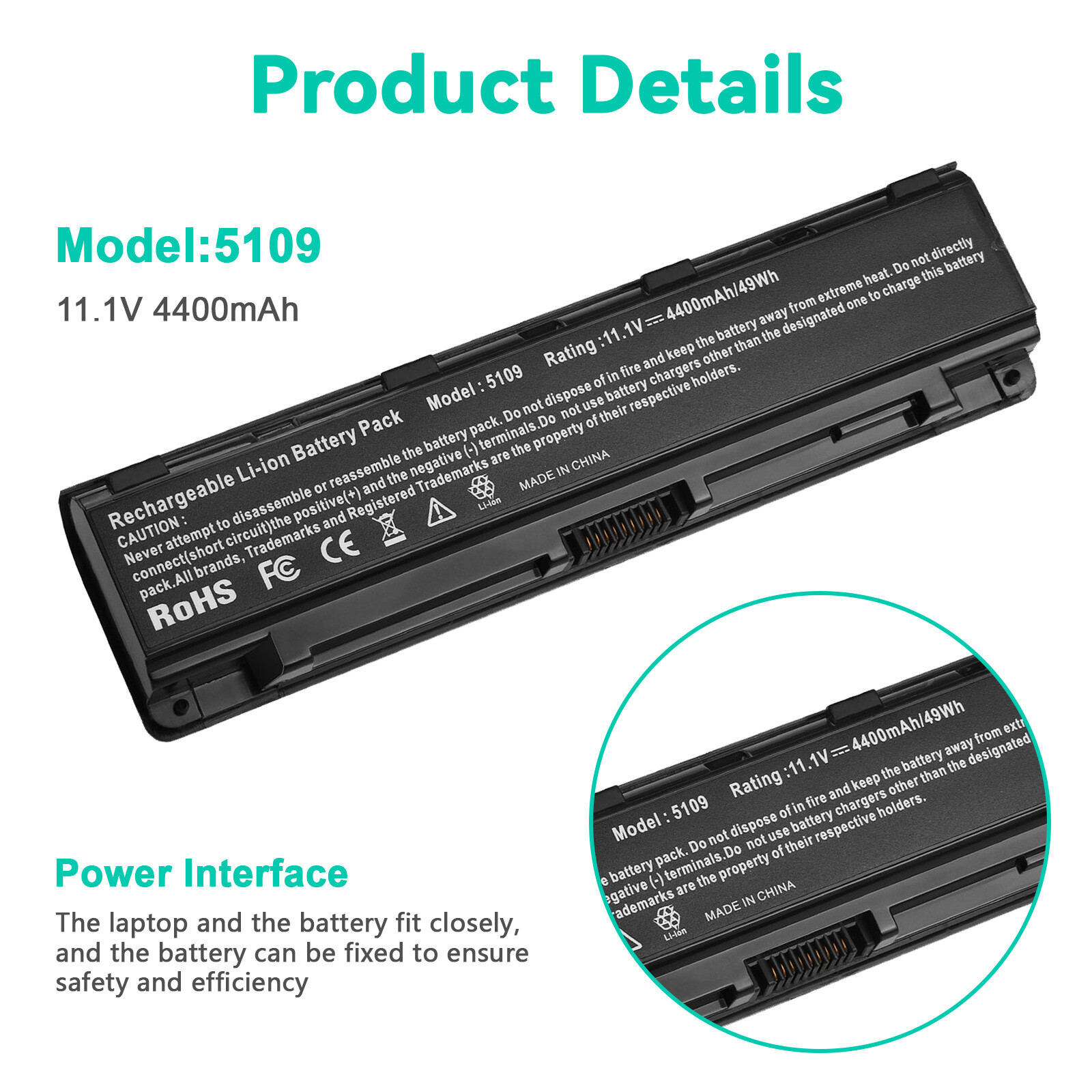 PA5024U-1BRS/PA5109U Battery For Toshiba Satellite C850 L850 L870 M800 ...