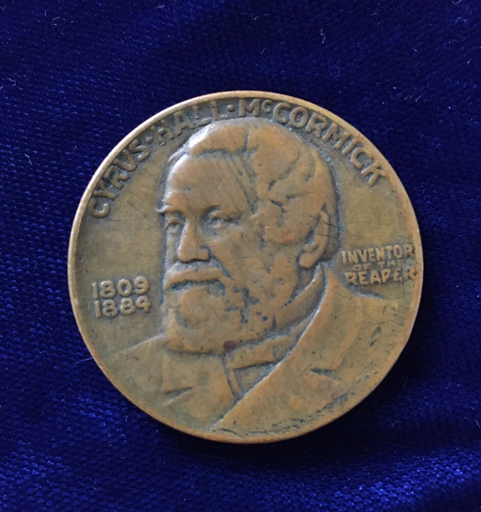 1931 Cyrus Hall McCormick Reaper Inventor International Harvester Token ...