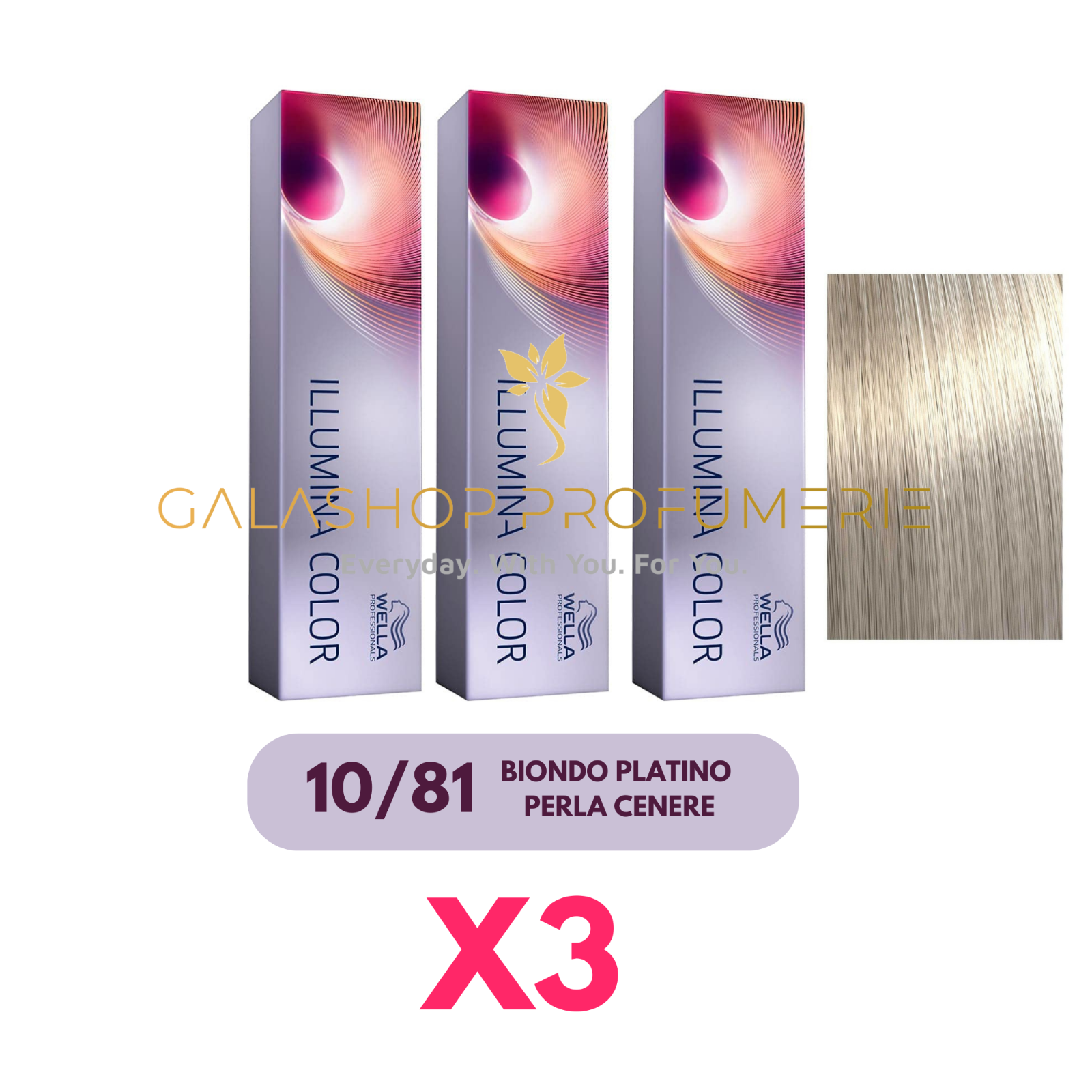 X3 Wella Illumina Color 10/81 Blonde Platinum Perla Ash No Ammonia ...