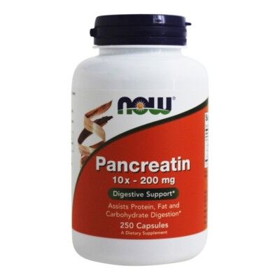 NOW Foods Pancreatin High Potency 10X 200 mg., 250 Capsules | eBay