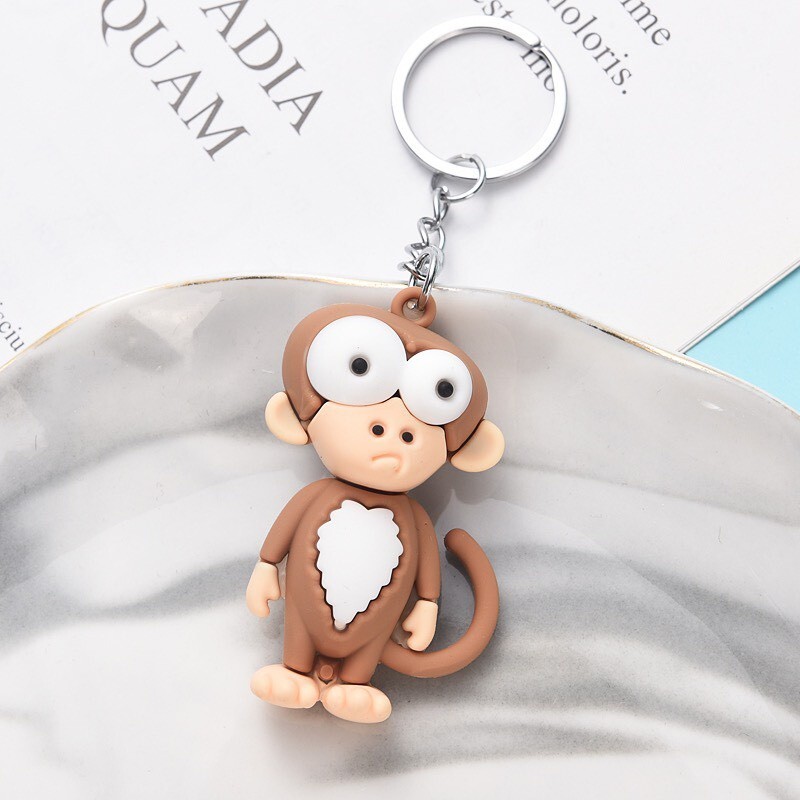Cartoon monkey keychain, simple design keychain hanging accessory | eBay